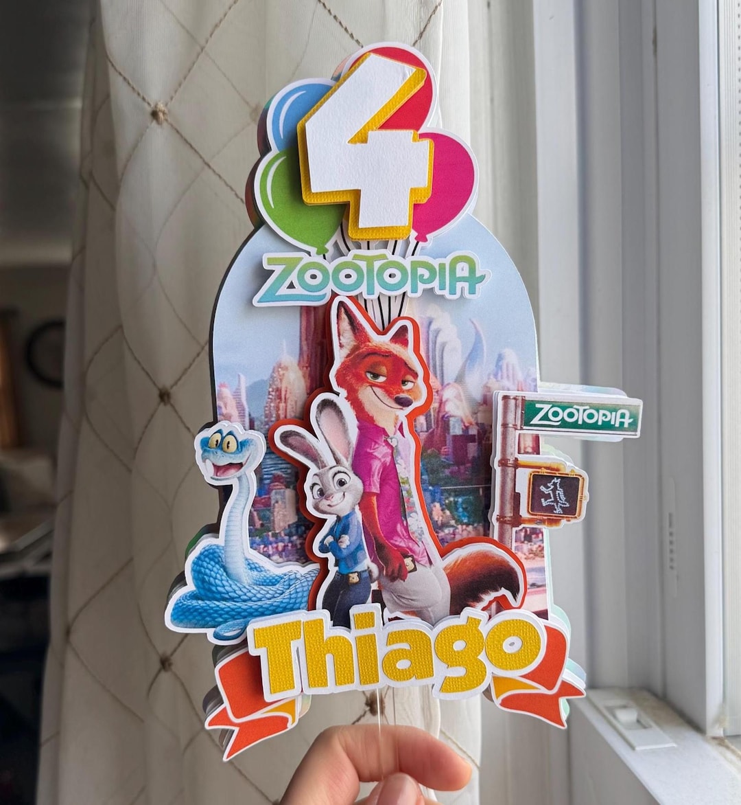 Zoo Topia Birthday Cake Topper. for Boys and Girls. Zoo Animals - Etsy