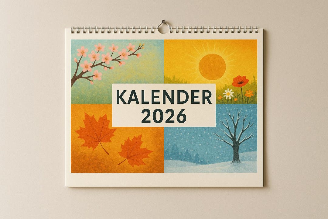 2026 Four Seasons Wall Calendar: Minimalist A4 Seasonal Planner ...
