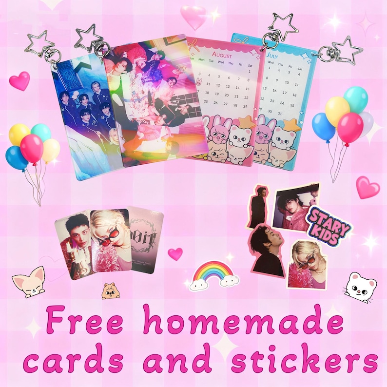 SKZOO 2026 Rainbow Acrylic Calendar Keychain, 12-month K-pop Character ...