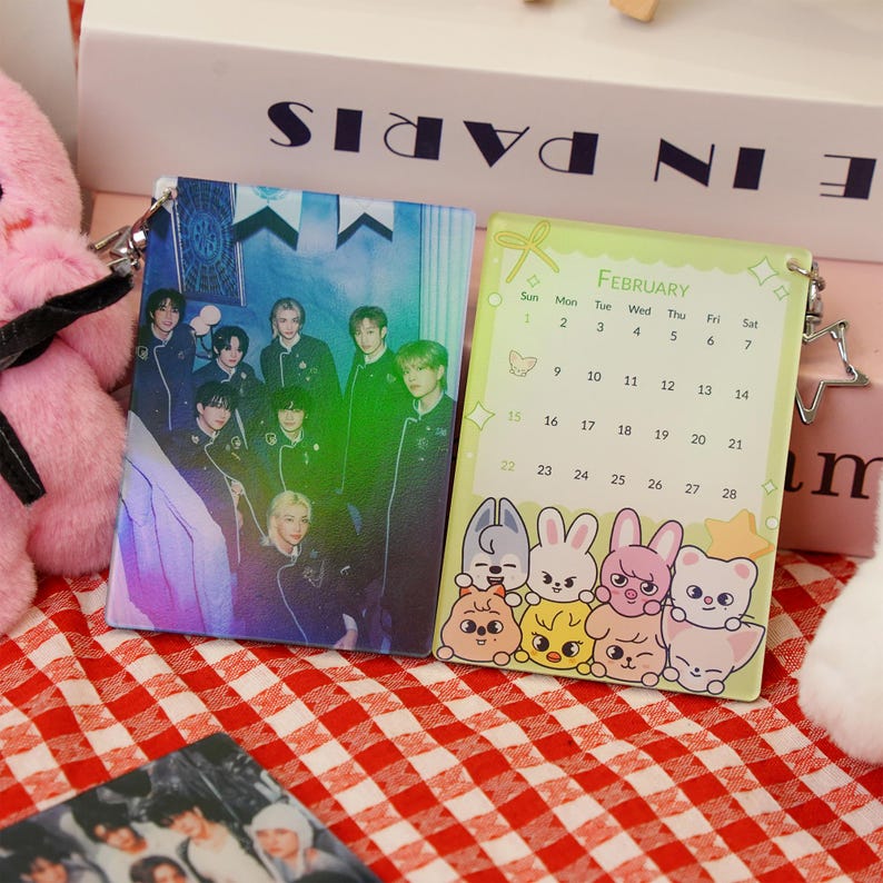 SKZOO 2026 Rainbow Acrylic Calendar Keychain, 12-month K-pop Character ...