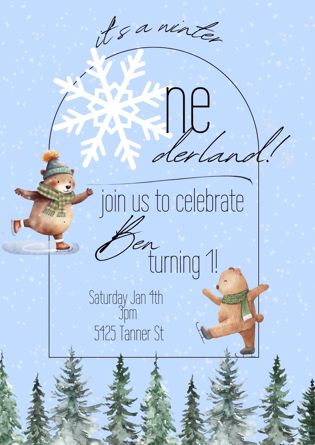 Winter One-derland Birthday Invitation - Etsy