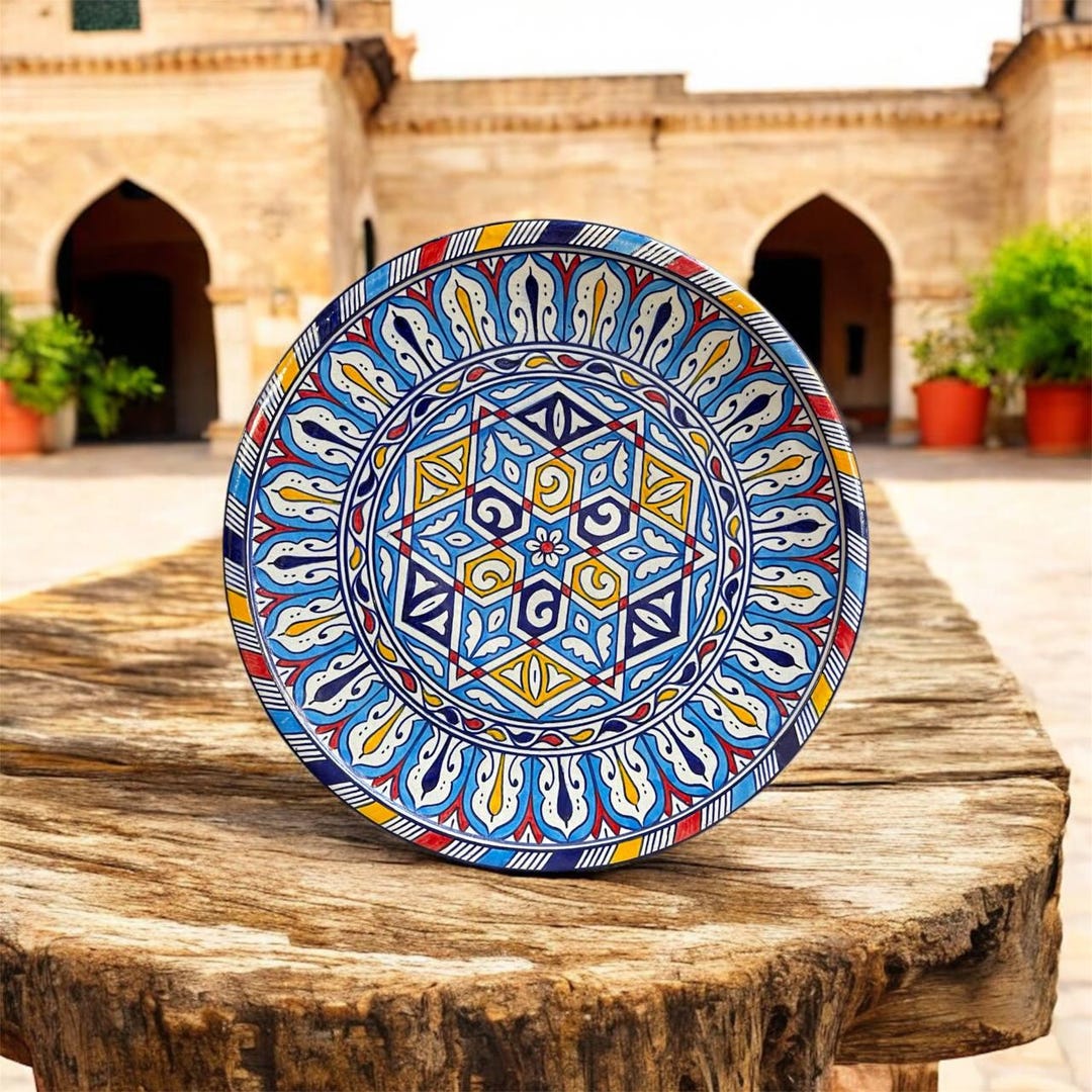 Unique Vintage Fes Clay Plate – Handmade Gray Moroccan Pottery - Etsy