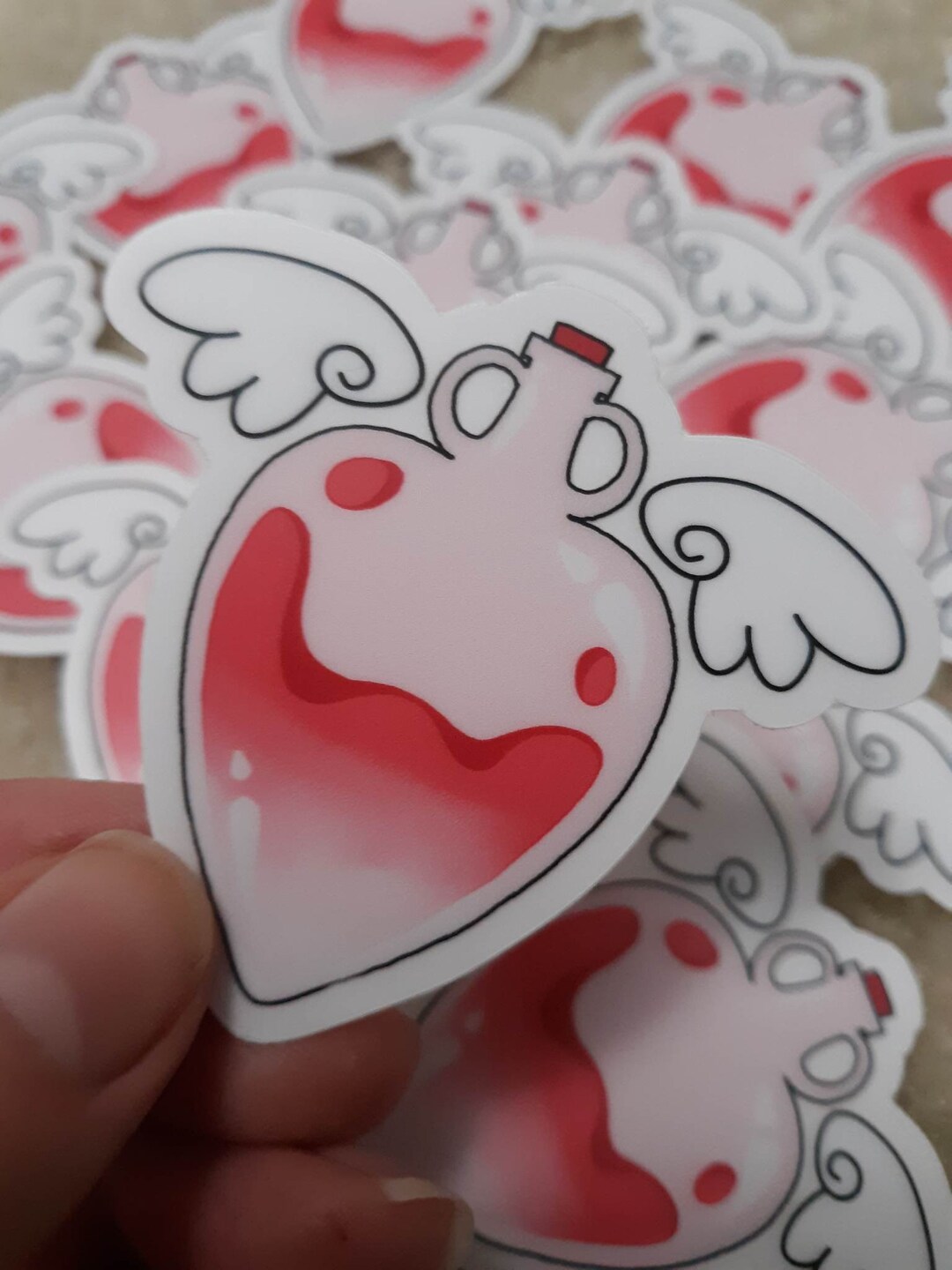 2 PACK Pink Angel Love Potion Vinyl Clear Sticker Scrapbook Journaling ...