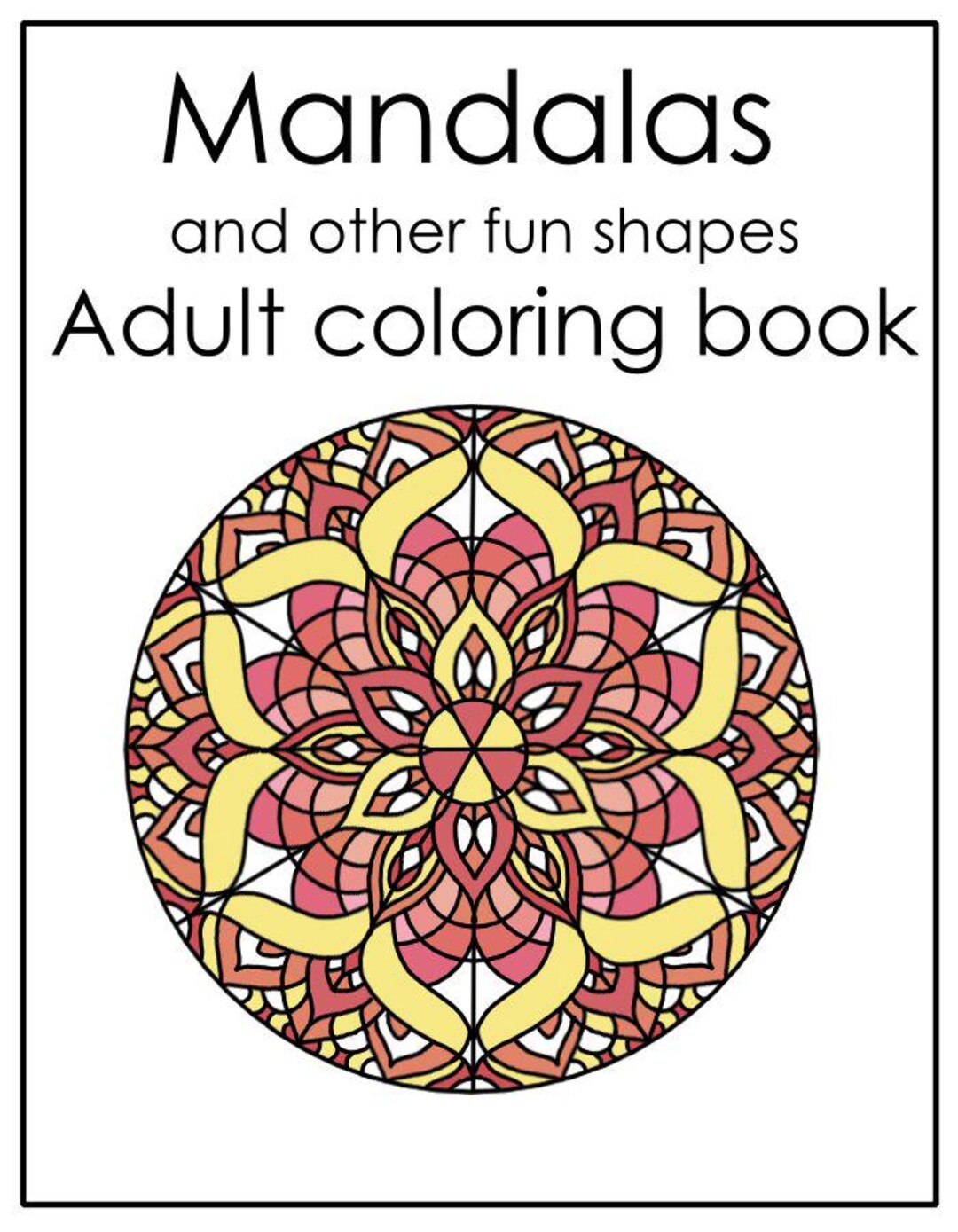 DIGITAL DOWNLOAD Adult Coloring Book Mandalas Funky Shapes Stress ...