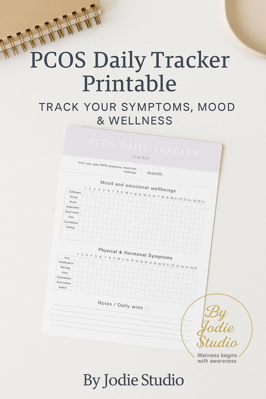 PCOS Daily Tracker Printable: Women's Health & Wellness Journal (PDF ...