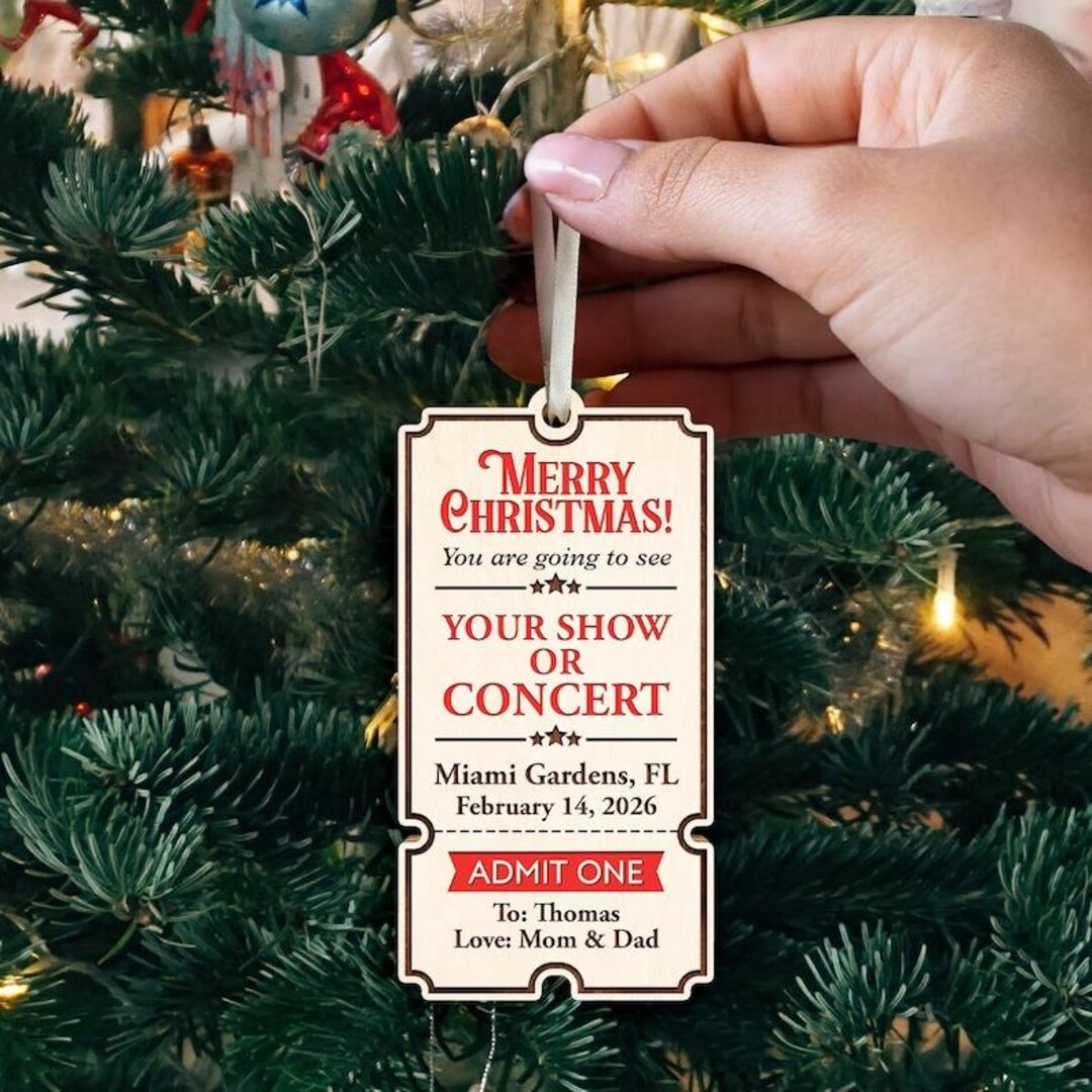 Custom Admit One Concert Ticket Acrylic Ornament, Music Lover Concert ...