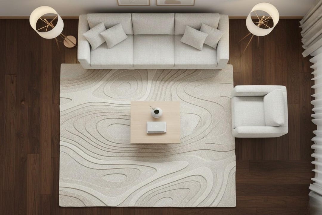Hand-tufted Topographic Rug – 3D Beige Contour, Modern Texture - Etsy