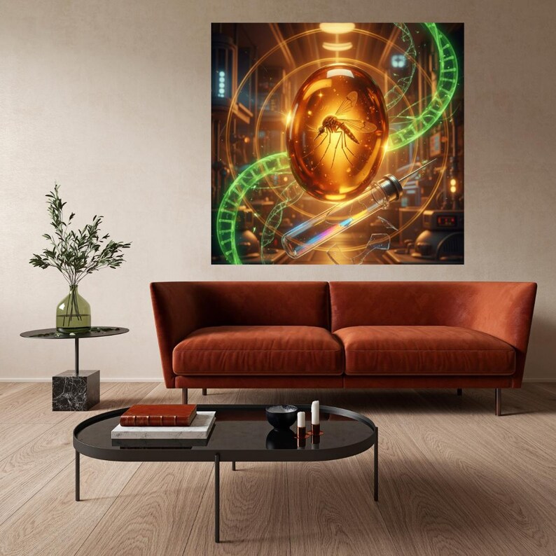 Jurassic World Mosquito Amber Lab Art Print | Amber Glow × Jungle Energy (digital Download) - Etsy