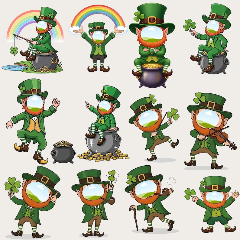 St. Patrick's Day Leprechaun Add Face Activity, Bulletin Board Decor ...
