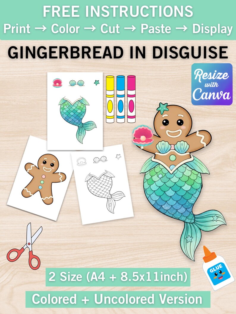 Disguise a Gingerbread Man - Mermaid Disguise, Gingerbread in Disguise ...