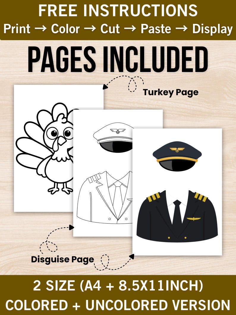 Disguise a Turkey Thanksgiving Printable Crafts for Kids and Toddlers ...
