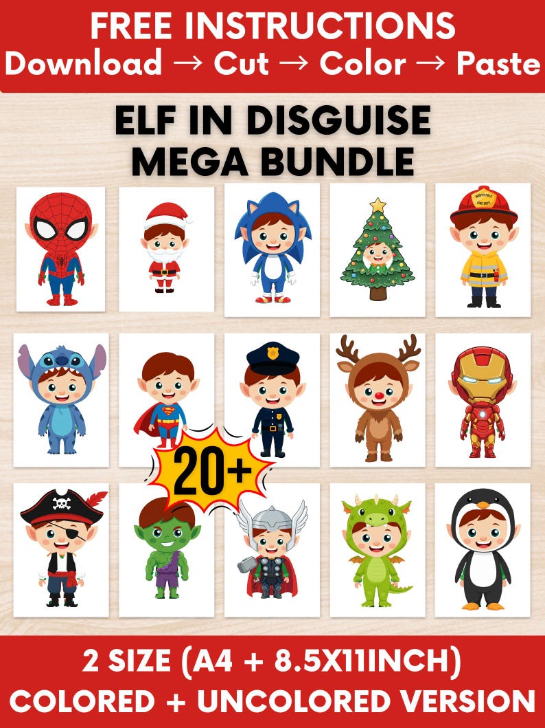 Elf Disguise, Disguise a Elf Printable, Christmas Disguise, Christmas ...