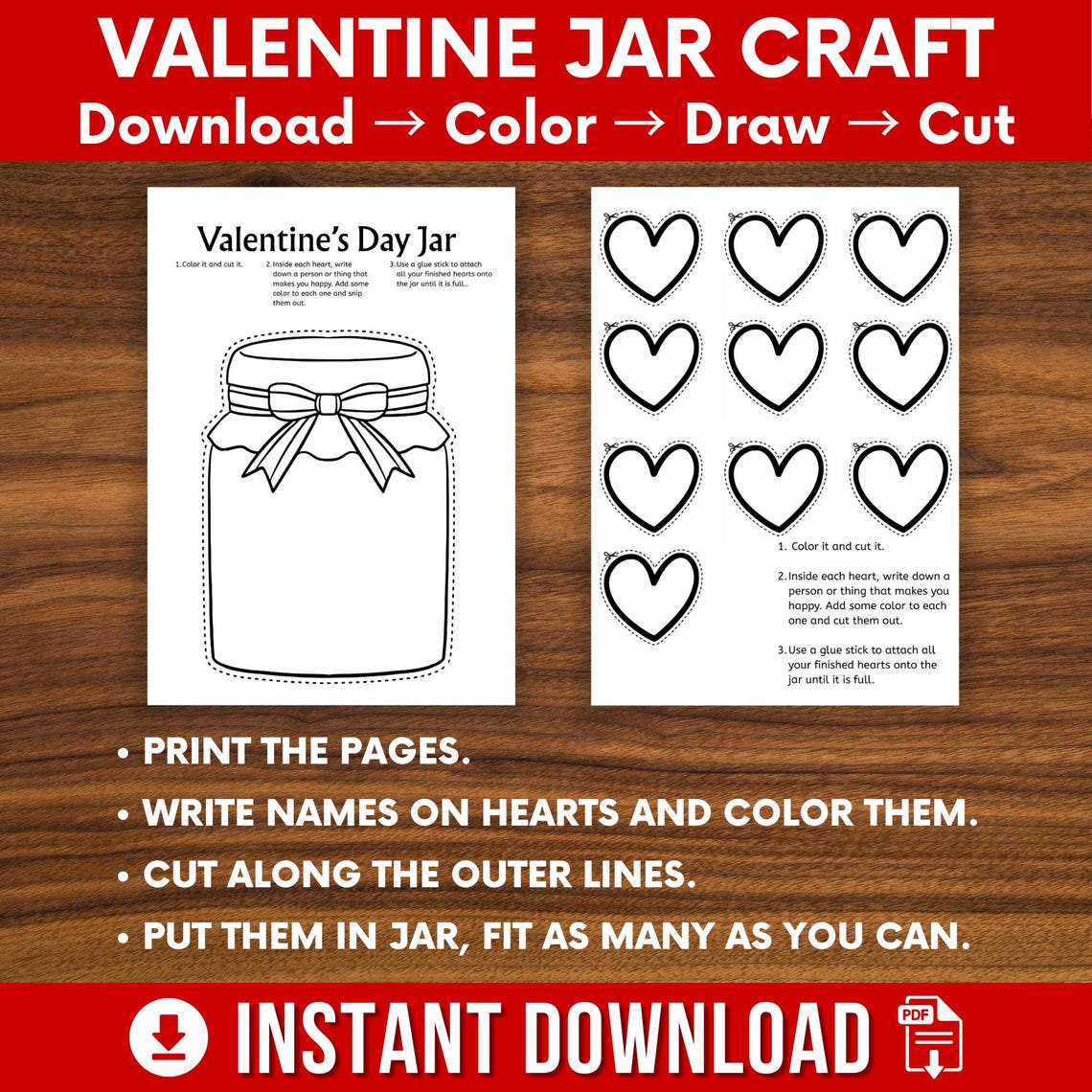 Things I Love Valentine’s Day Jar Craft for Kids – Classroom Activity ...