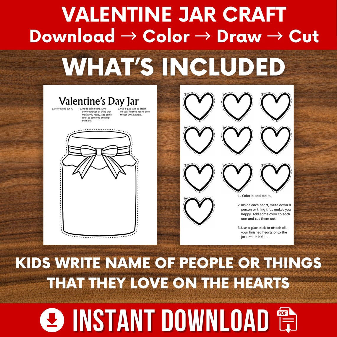 Things I Love Valentine’s Day Jar Craft for Kids – Classroom Activity ...