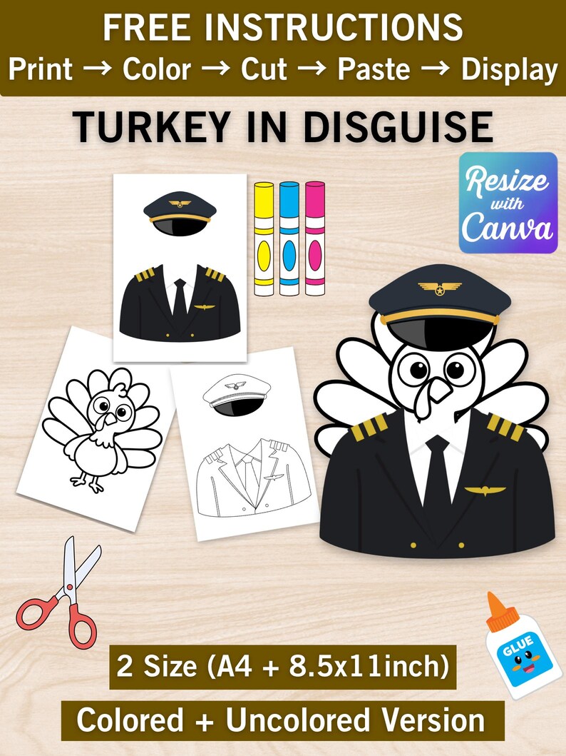 Disguise a Turkey Thanksgiving Printable Crafts for Kids and Toddlers ...