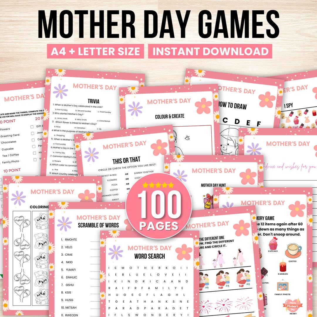 Mother's Day Games MEGA Bundle: 100 Fun Party Games and Activities ...