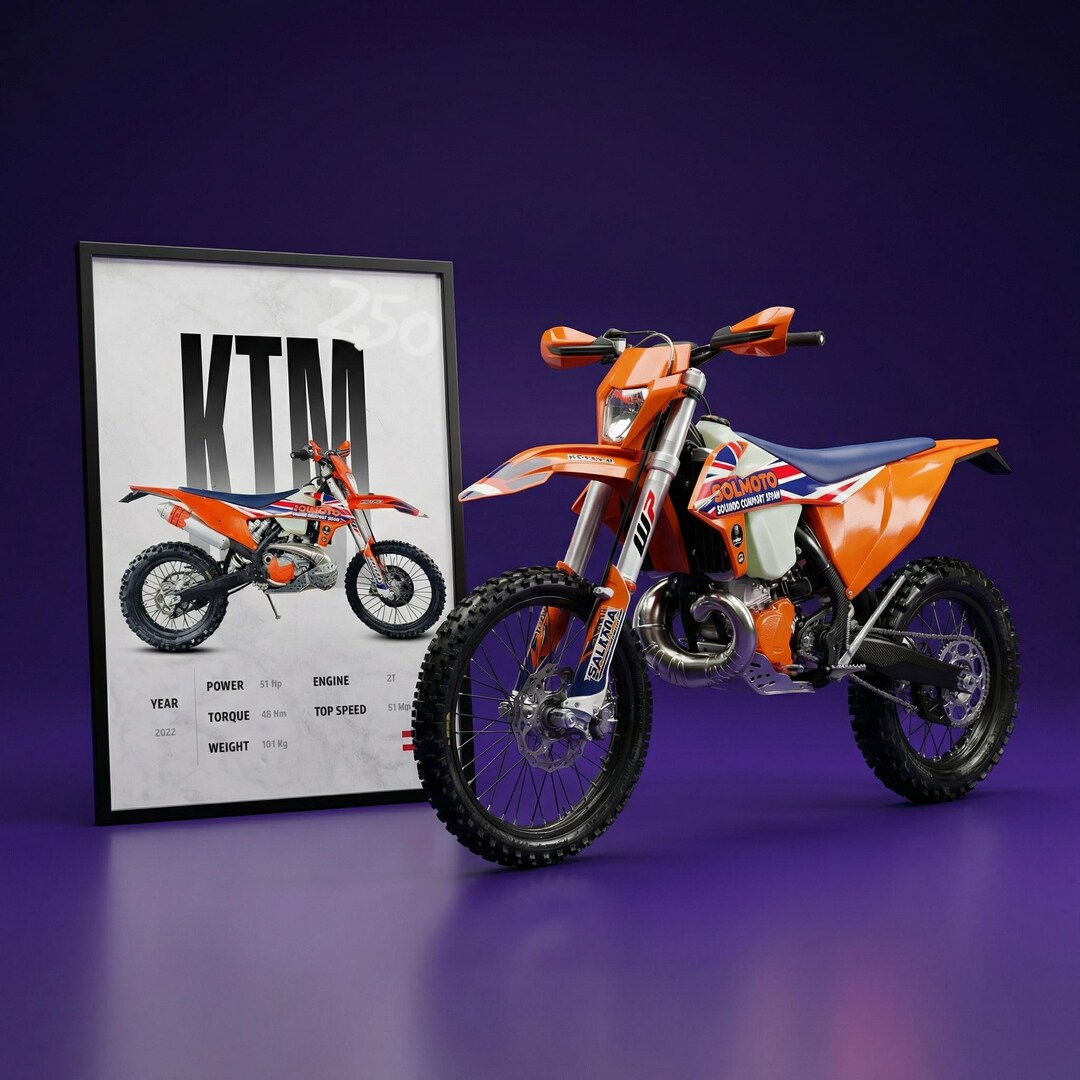 Póster KTM 250, Impressão artística de pared, arte mural , Regalo para ...