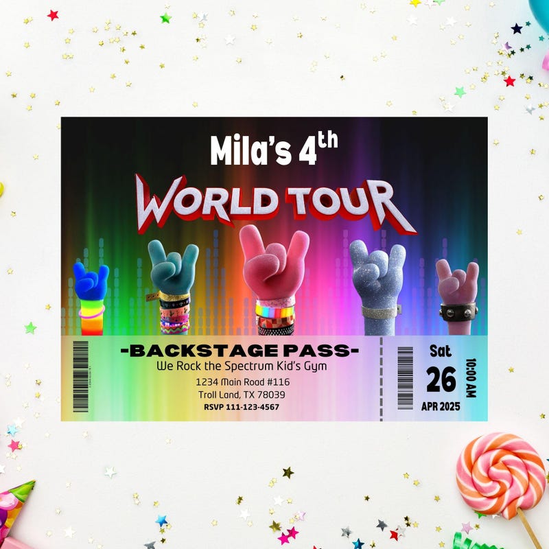 Trolls World Tour Invitation - Etsy