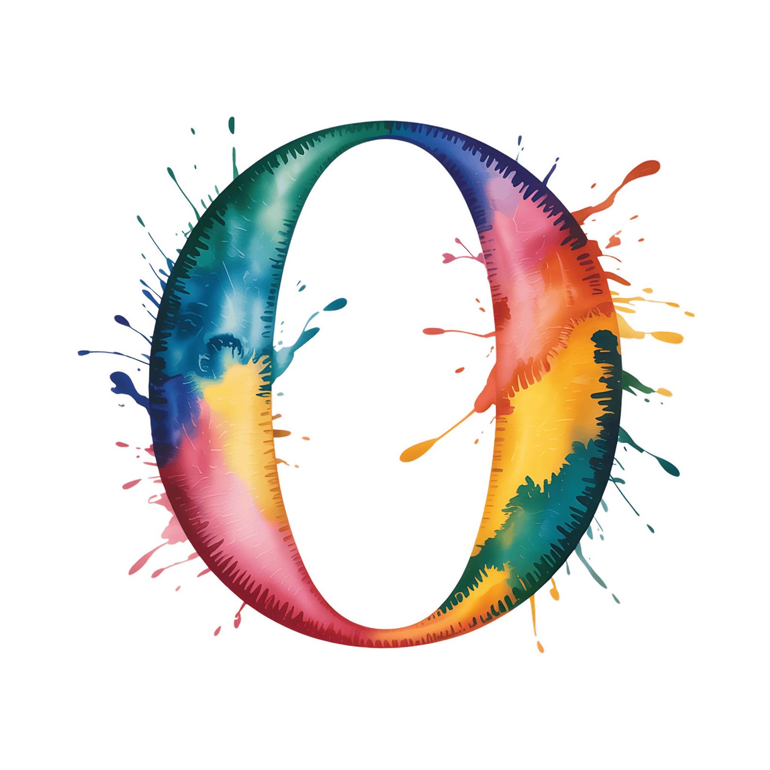 Watercolor Splatter Alphabet PNG, Colorful Letters A–Z to 0–9, High ...