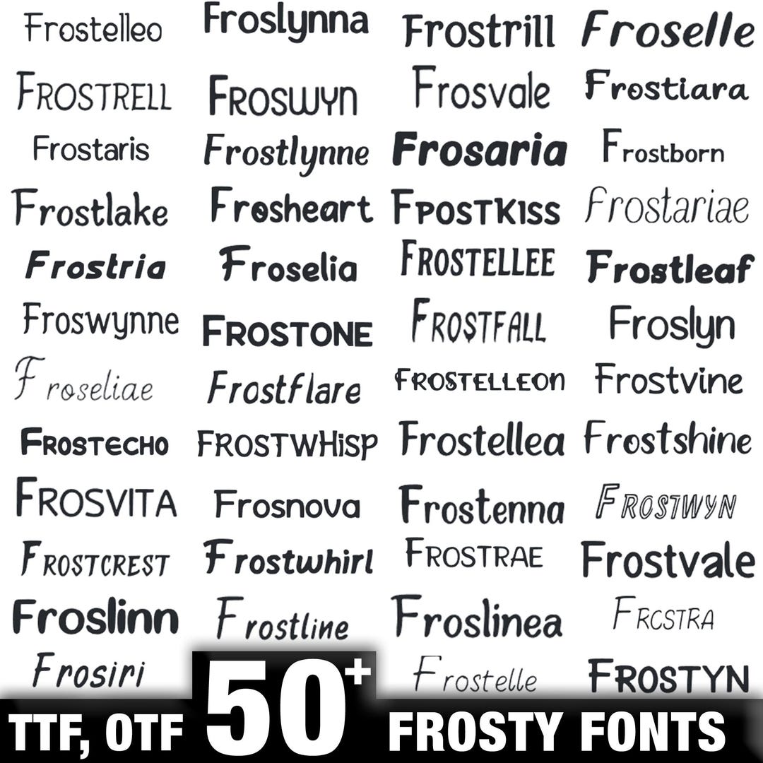 Frosty Font Bundle 50 Winter Script Fonts TTF OTF Instant Download - Etsy