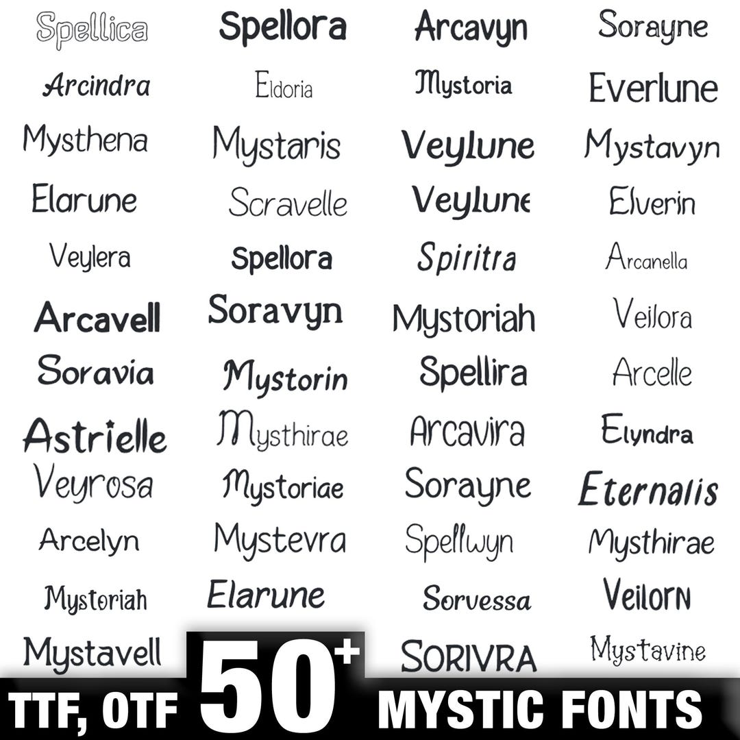 Mystic Font Bundle 50 Fantasy Magic Fonts TTF OTF Instant Download - Etsy