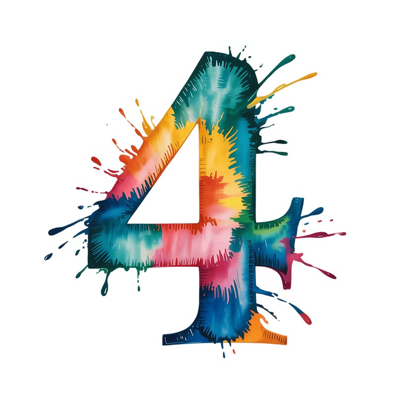 Watercolor Splatter Alphabet PNG, Colorful Letters A–Z to 0–9, High ...