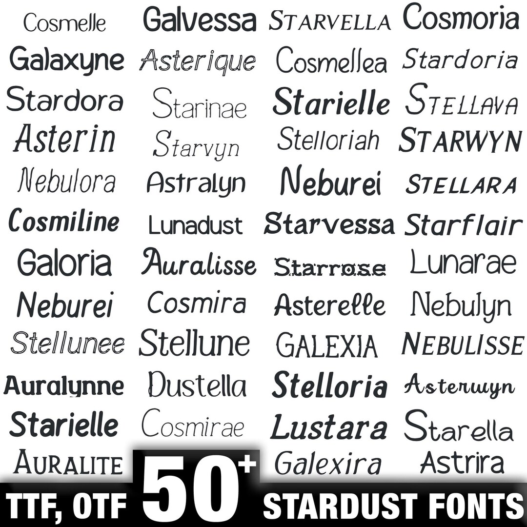 Stardust Font Bundle 50 Cosmic Magic Fonts TTF OTF Instant Download - Etsy