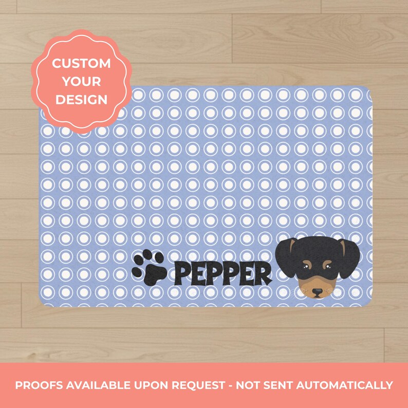Personalized Dog Food Mat, Waterproof Non Slip Pet Placemat. Gift for ...