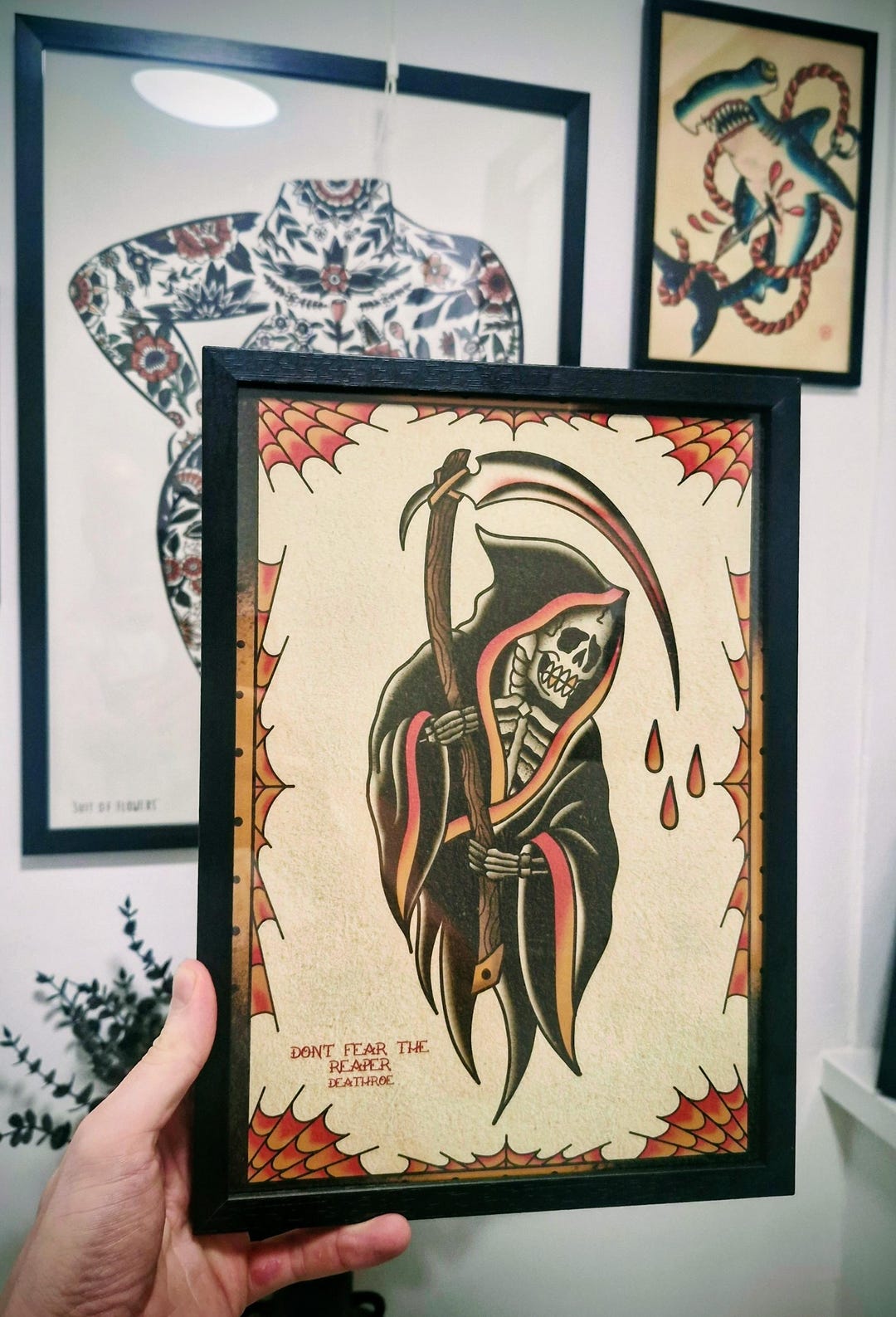 Traditional Tattoo Poster A4 - Dont Fear the Reaper. - Etsy