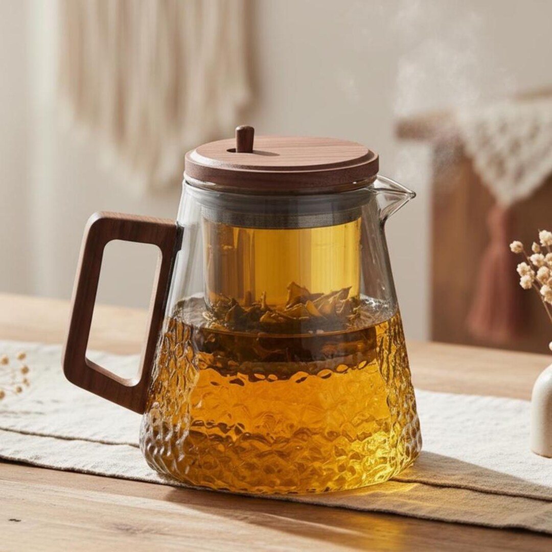 Borosilicate Glass Teapot With One-touch Filter – Heat-resistant Tea ...