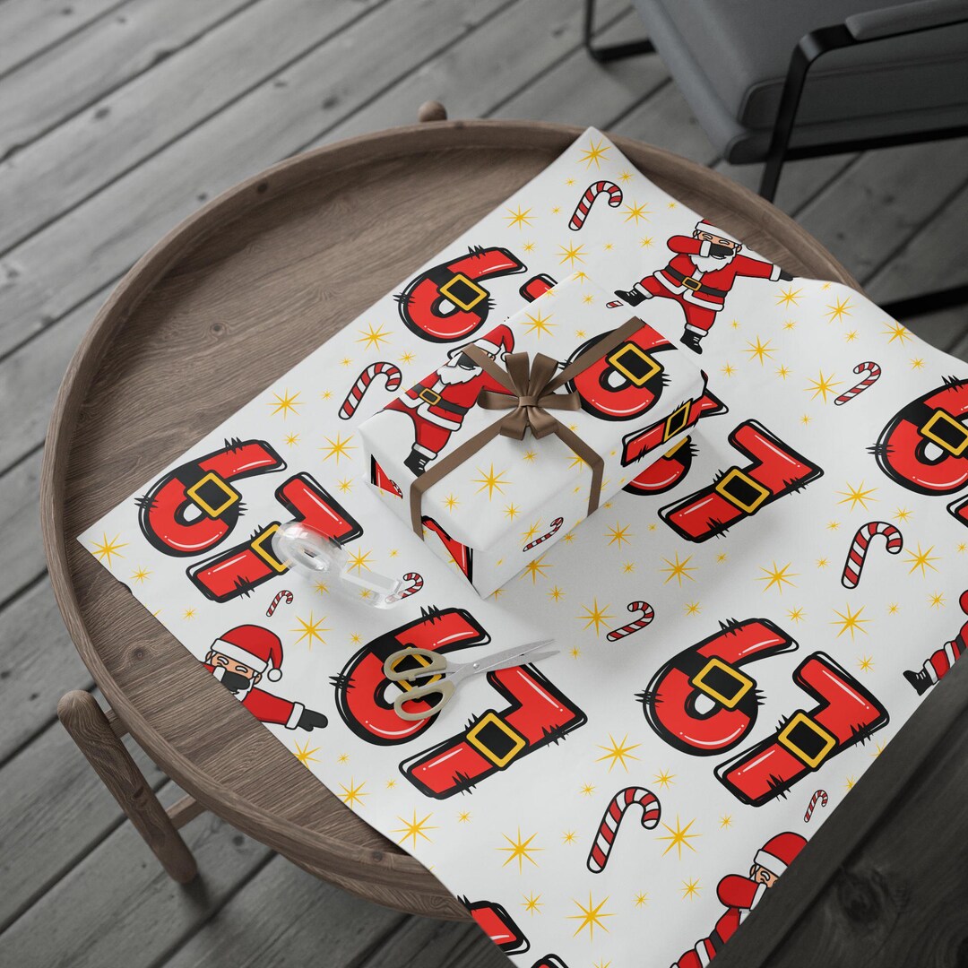 67 Funny Santa Dabbing With Candy Canes Wrapping Paper | Christmas Gift ...
