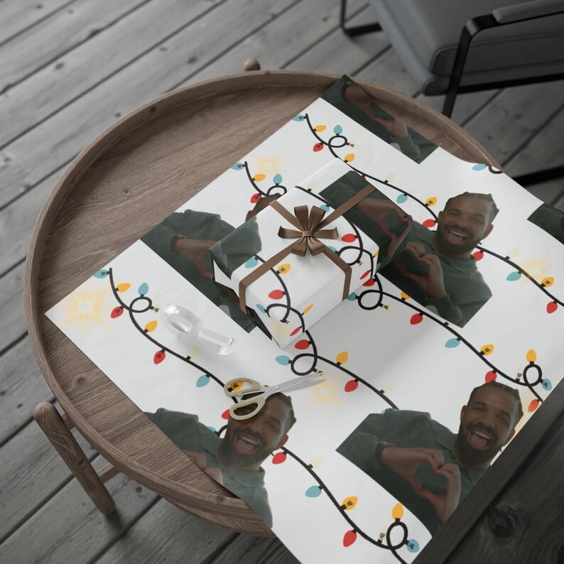 Drake Christmas Lights Wrapping Paper | Holiday Rap Fan Music Lover ...
