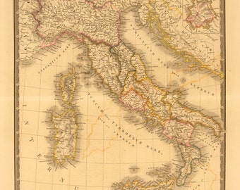 1812 Map of Italy | Etsy