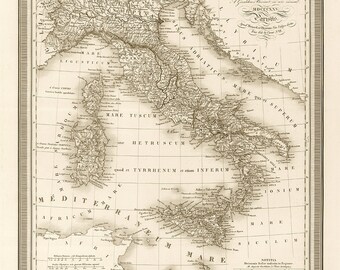 1812 Map of Italy | Etsy