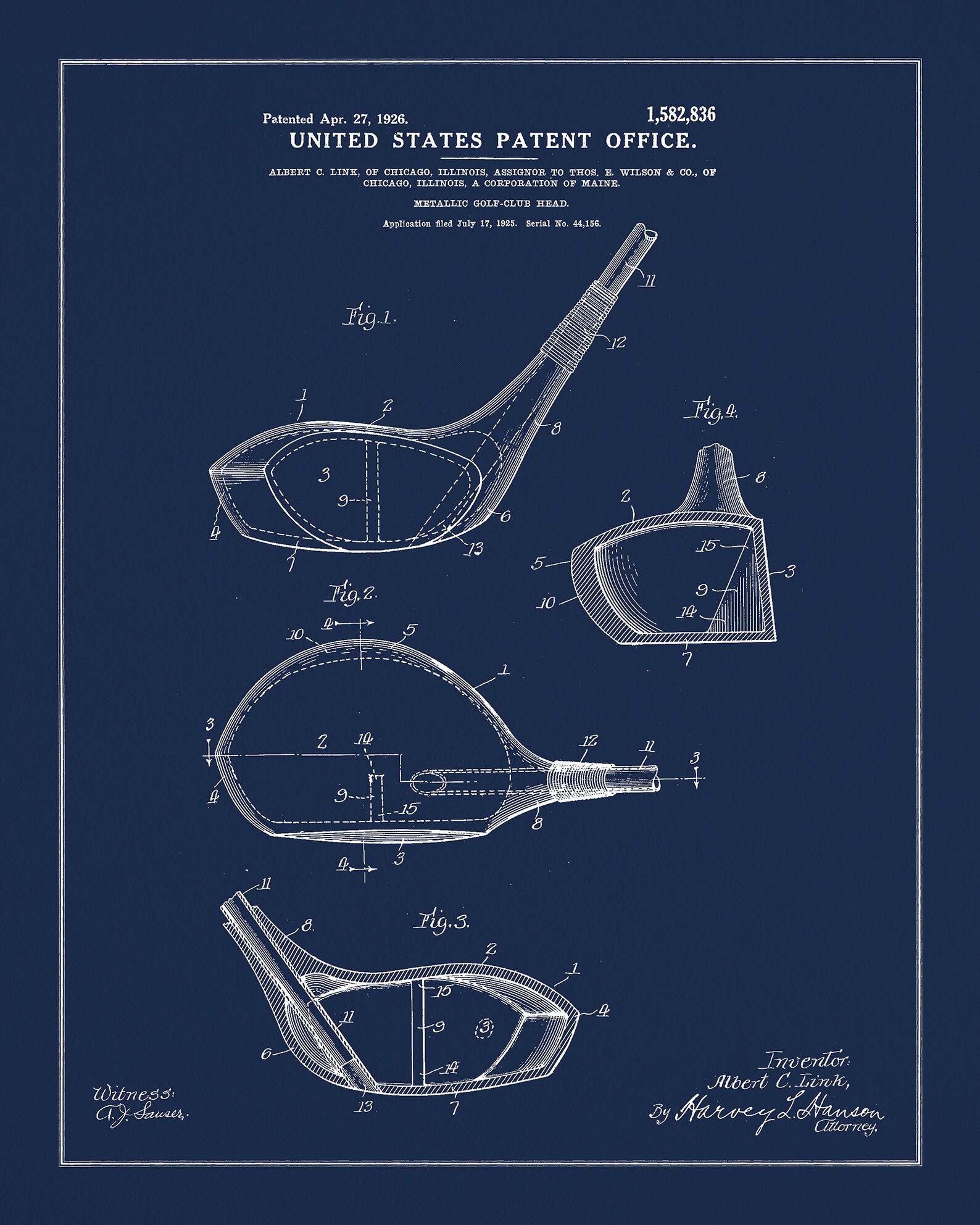 Golf Club Patent Print - Etsy