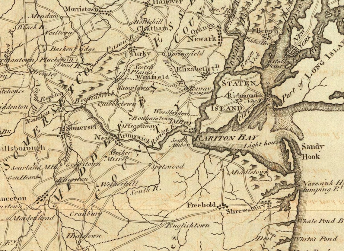 1795 Map of New Jersey - Etsy