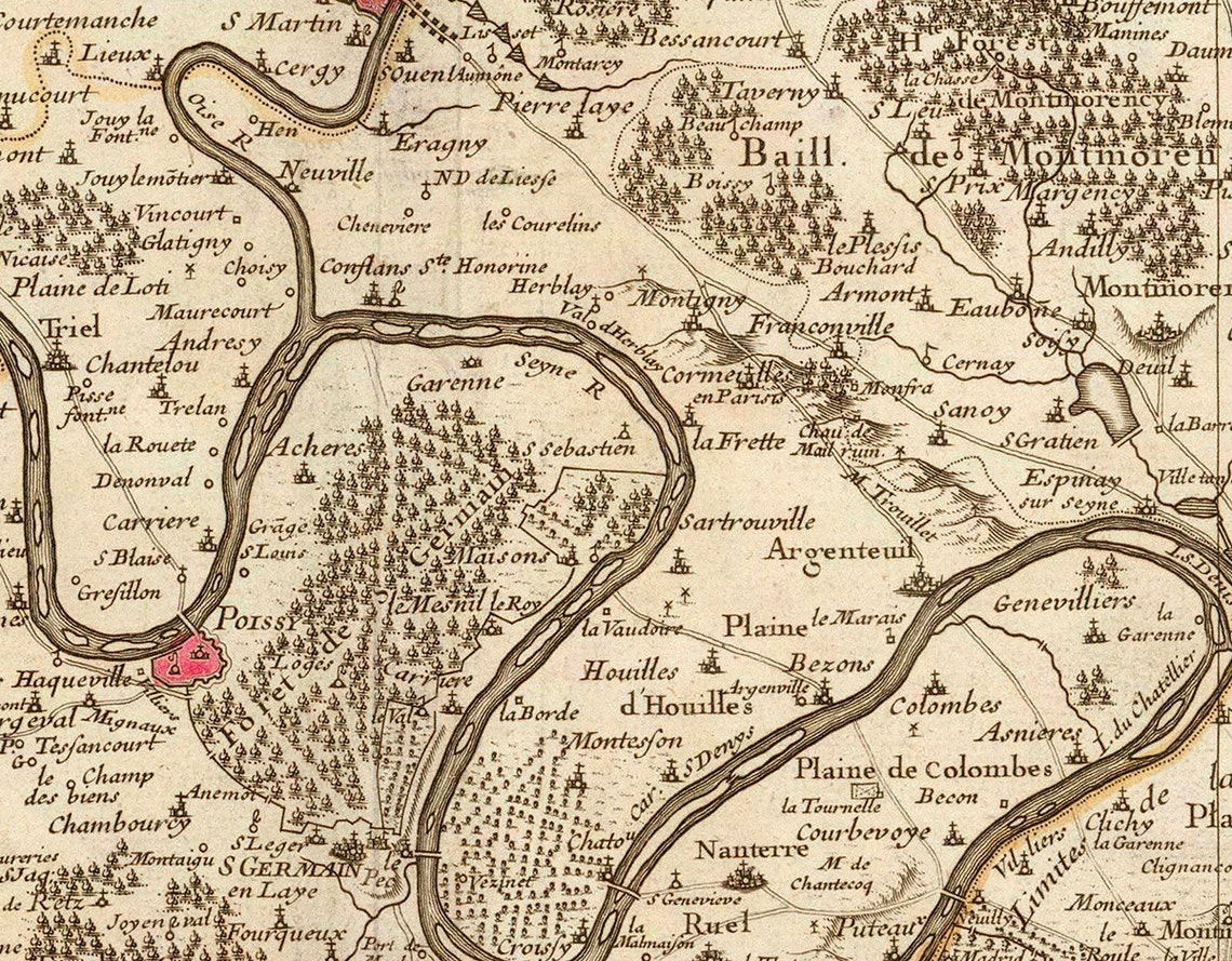 1711 Map of Paris - Etsy