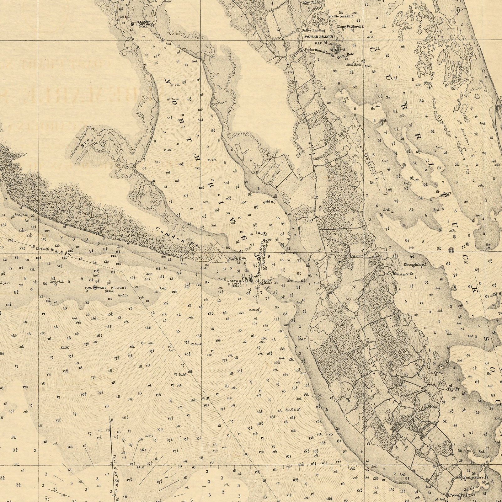 1895 Nautical Chart of Albemarle Sound - Etsy