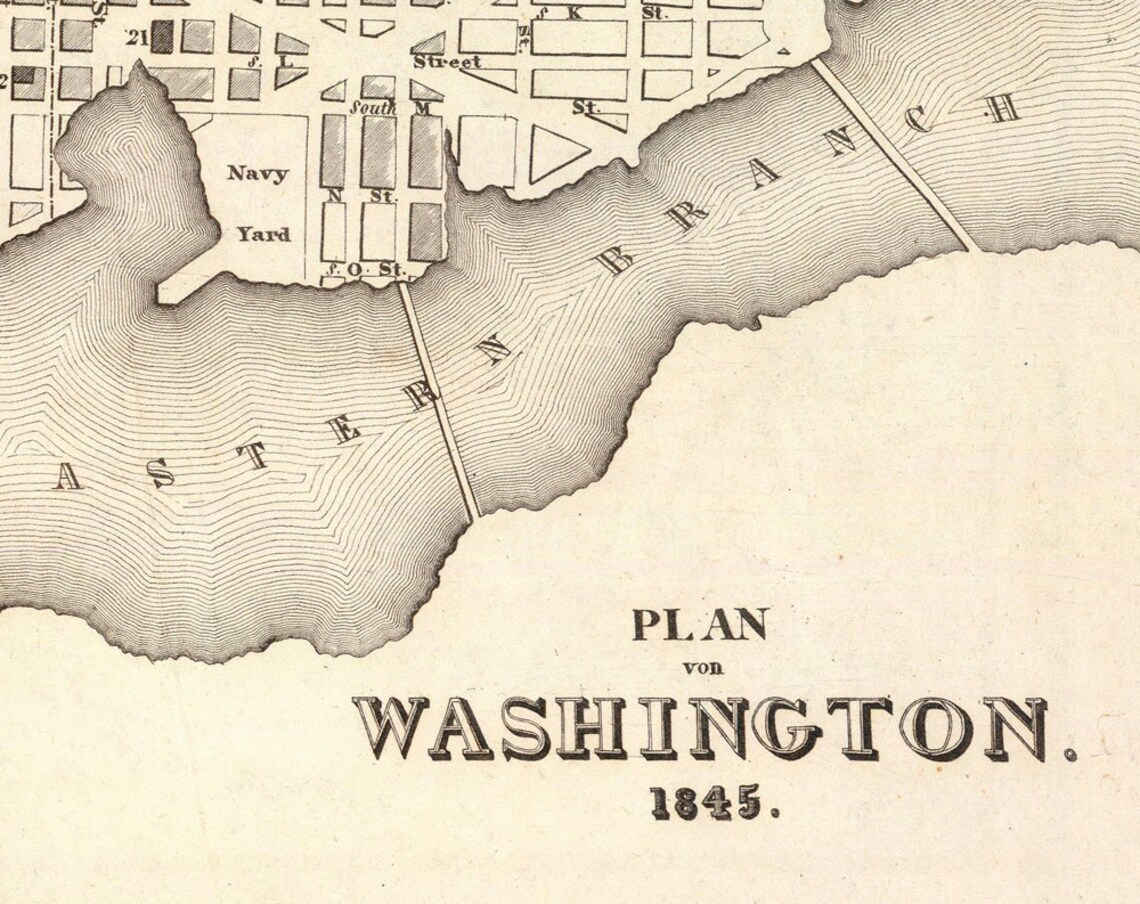 1845 Map of Washington D.C. - Etsy