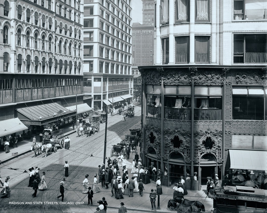 Vintage Photograph of Madison and State Streets in Chicago Circa 1907 ...