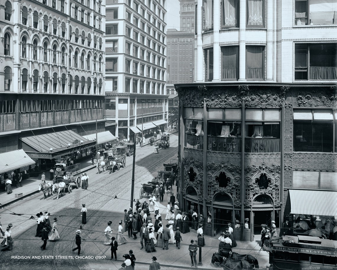 Vintage Photograph of Madison and State Streets in Chicago Circa 1907 ...