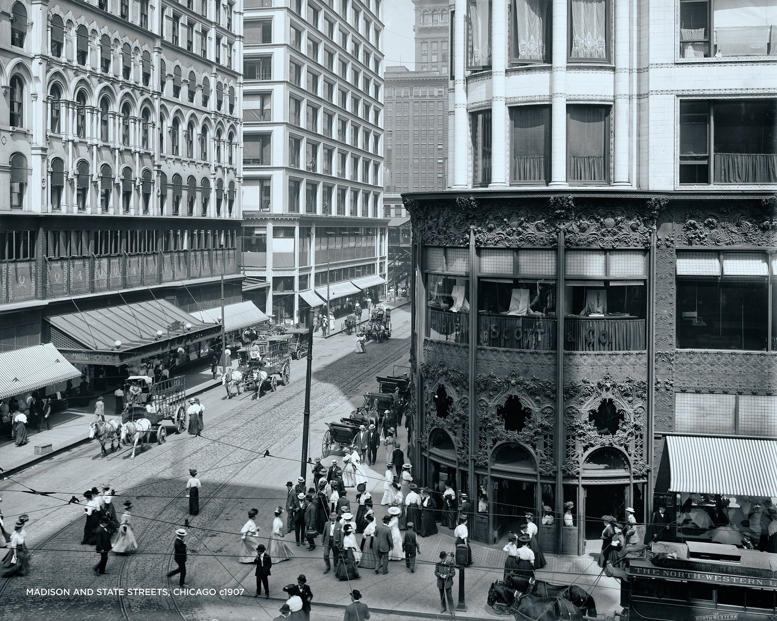 Vintage Photograph of Madison and State Streets in Chicago Circa 1907 ...