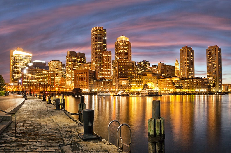 Photograph of the Boston Waterfront - Etsy