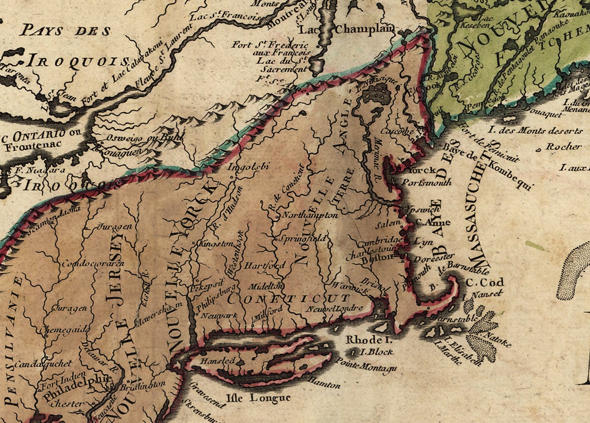 1756 Map of America - Etsy