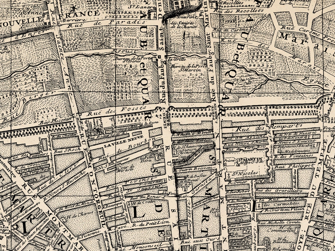 1698 Map of Paris - Etsy