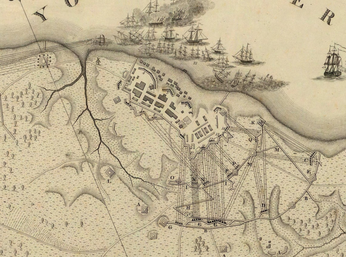 1781 Map of the Siege of Yorktown - Etsy