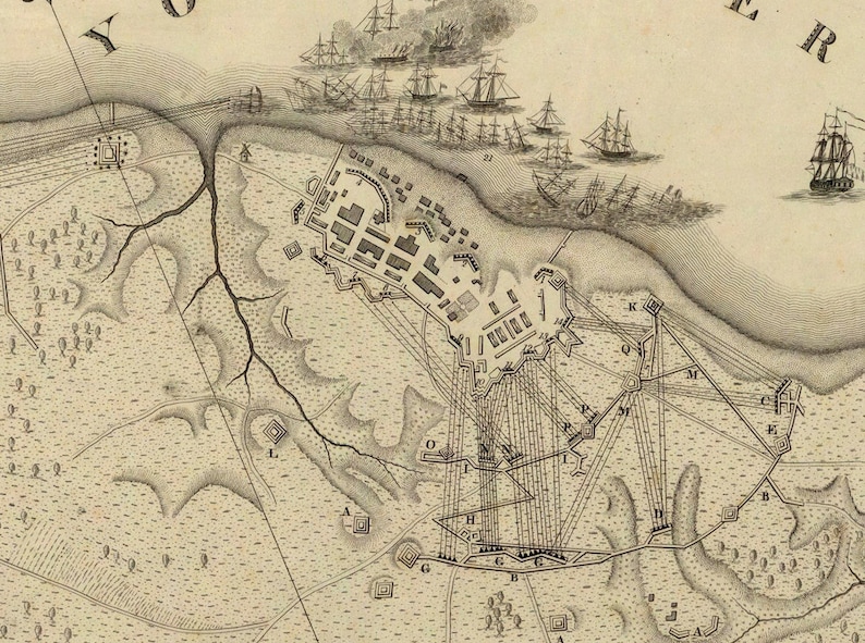 1781 Map of the Siege of Yorktown - Etsy