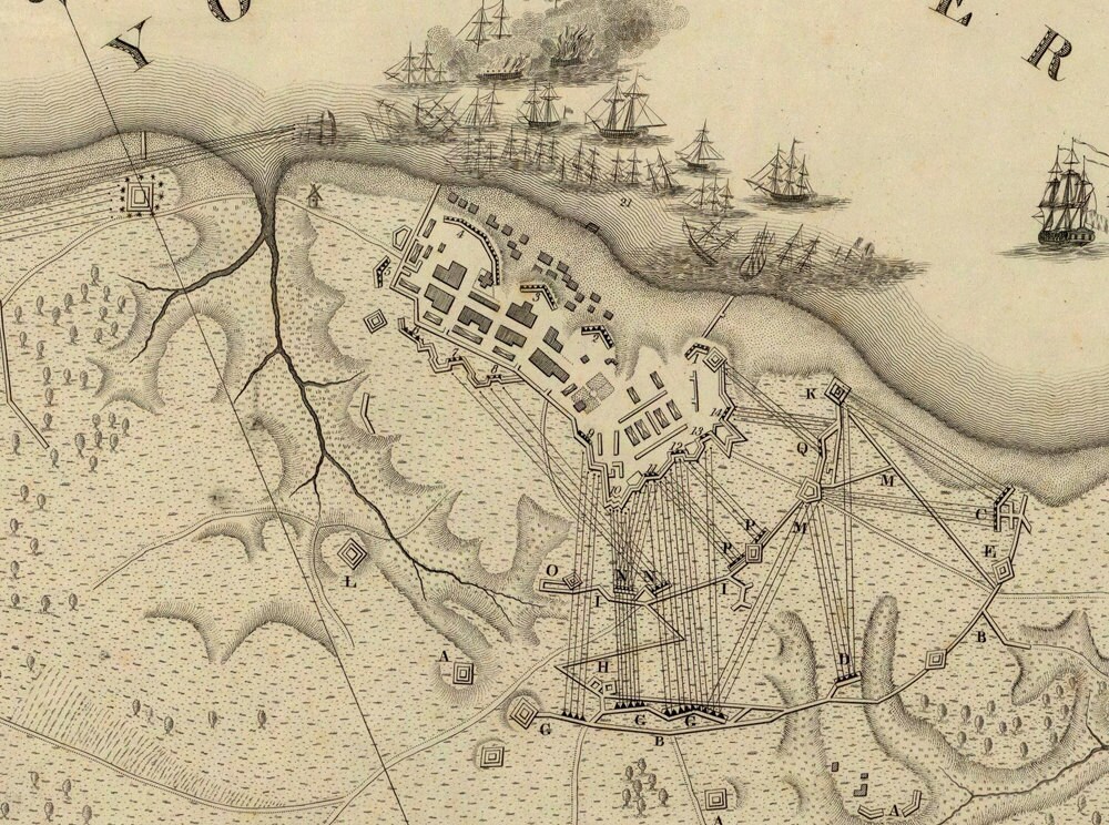 1781 Map of the Siege of Yorktown - Etsy