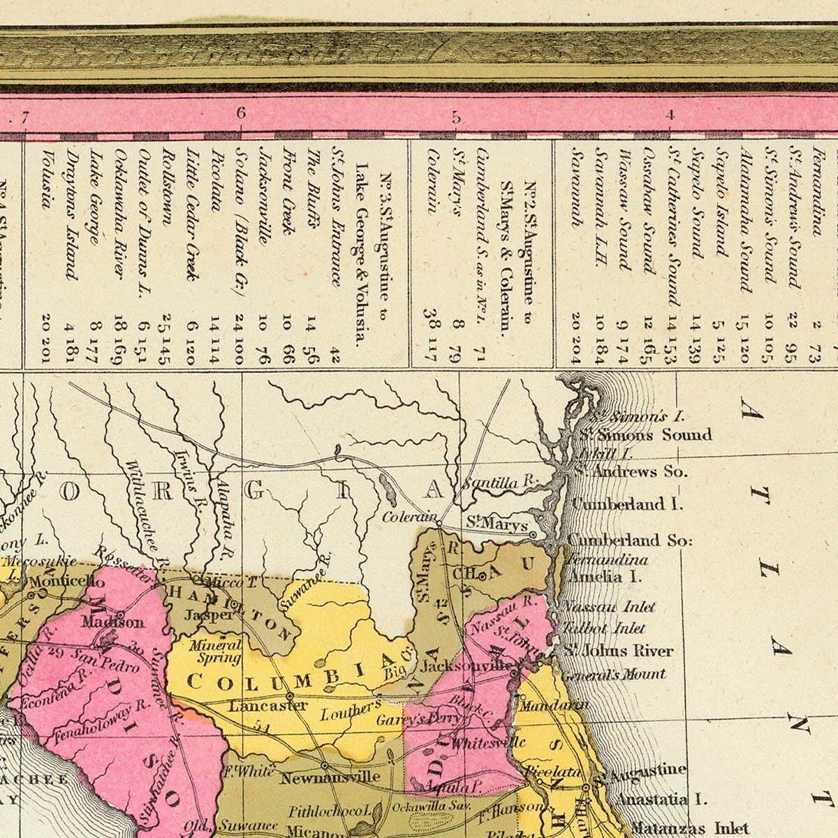 1846 Map of Florida - Etsy