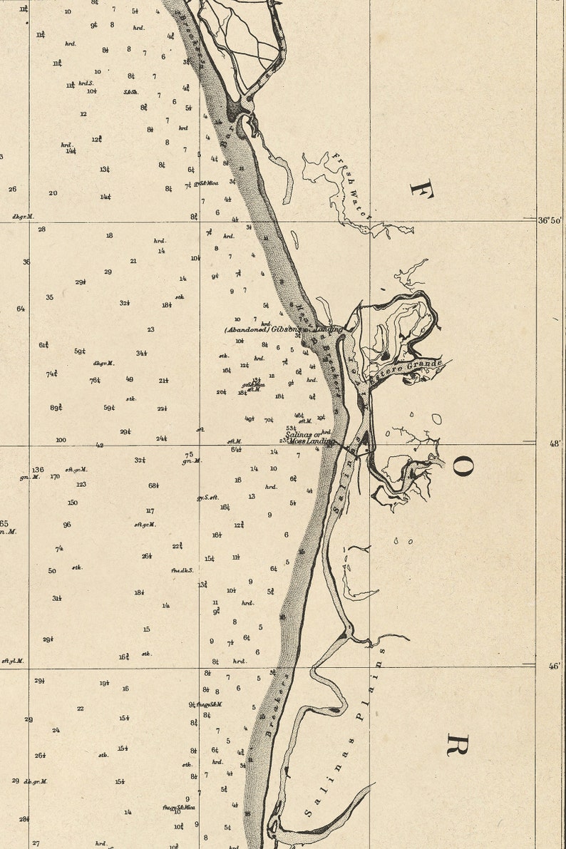 Nautical Chart of Monterey Bay, California - Etsy